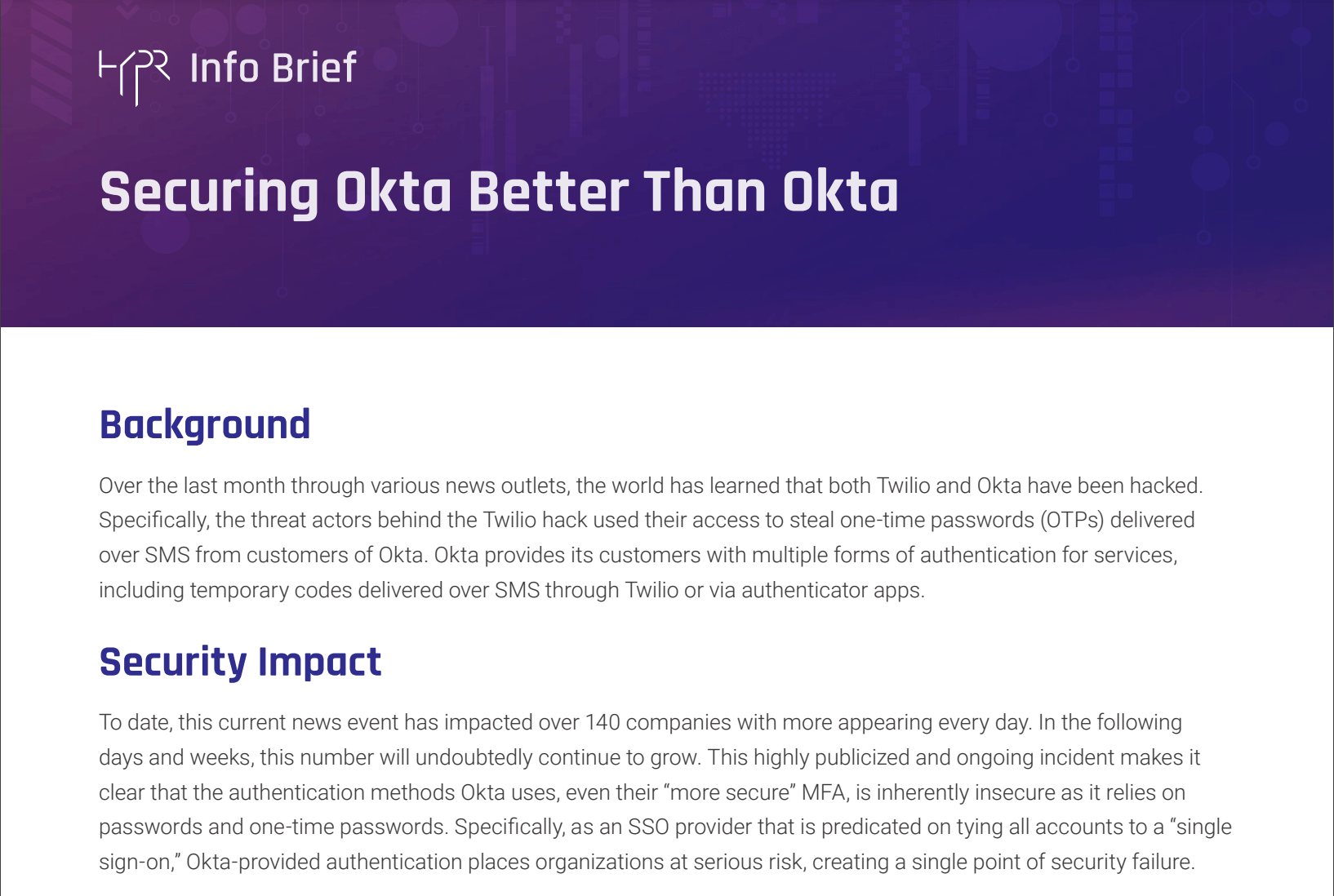 HYPR Secures Okta HYPR Secures Okta
